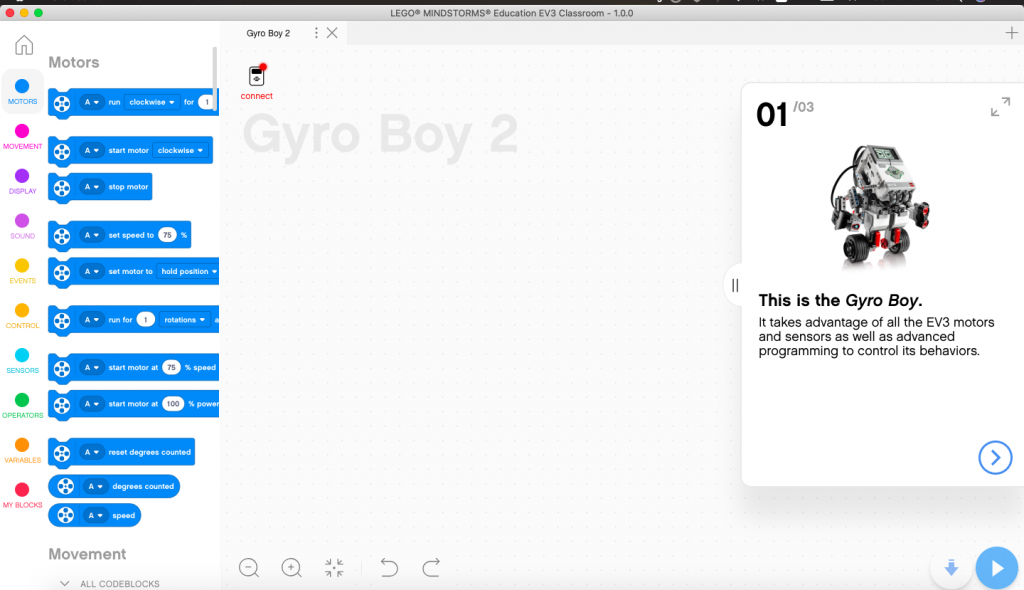 【LEGO EV3】EV3 Classroomで「Gyro Boy」を作ってみた！！ - hecaton's